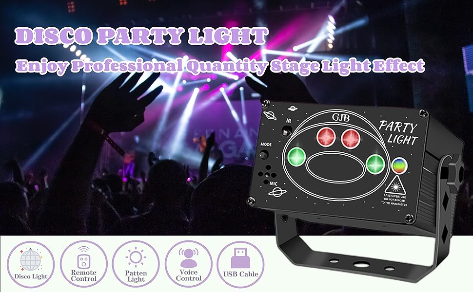 Amazon.com: DJ Disco Stage Party Lights, Aurora Effect RGB Sound ...