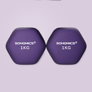 SONGMICS Hanteln, 2er Set, 2 x 1 kg, Hantelset, Kurzhanteln, Hexagon, Neopren-Beschichtung ...