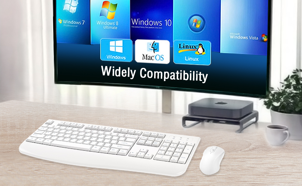 Wireless Keyboard And Mouse Combo Edjo Full Sized