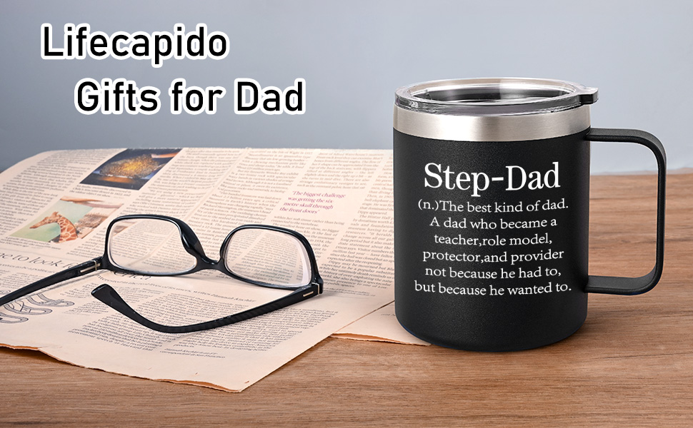 Amazon.com: Lifecapido Step-Dad Definition Stainless Steel Coffee Mug 12oz, Father's Day Gift ...