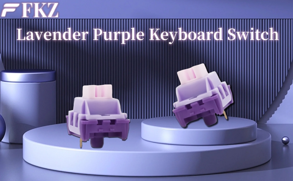 FKZ Lavender Purple Keyboard Linear Switch,3 Pin PCB Mount Pre-Lubed Creamy Switches with ...