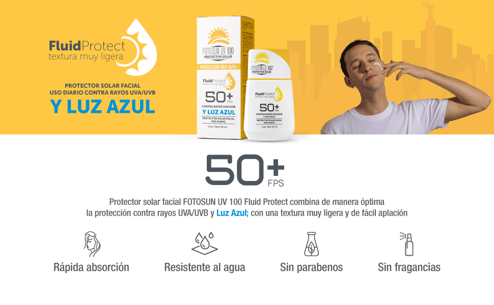 FOTOSUN UV 100 Protector Solar Facial y Corporal FPS50+ Hipoalergénico, Hidratante, Rápida ...