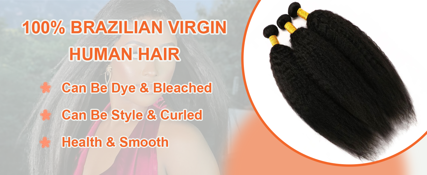 Amazon.com : Kinky Straight Bundles Human Hair 18 20 22 Inch Yaki Straight Bundles Kinkystraight ...