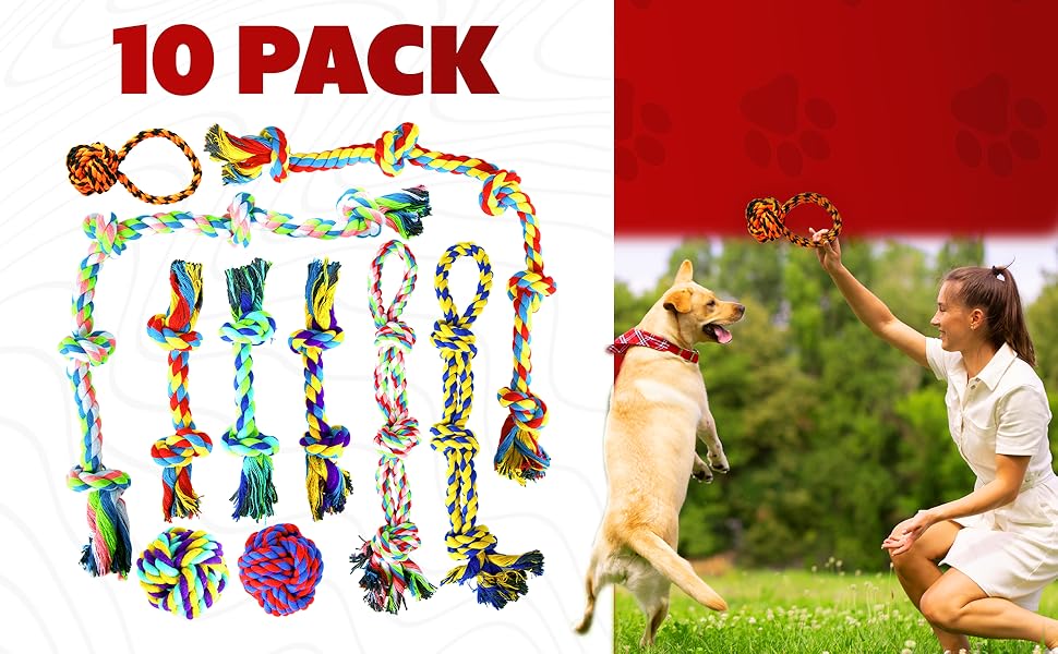 ZENO Dog Toys - Pack of 10 | Rope Chew Toys for Dogs | Strong Rope ...
