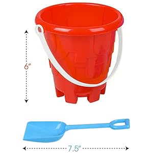 Amazon.com: ArtCreativity 6" Beach Bucket and Shovel for Kids (Set of 2 ...