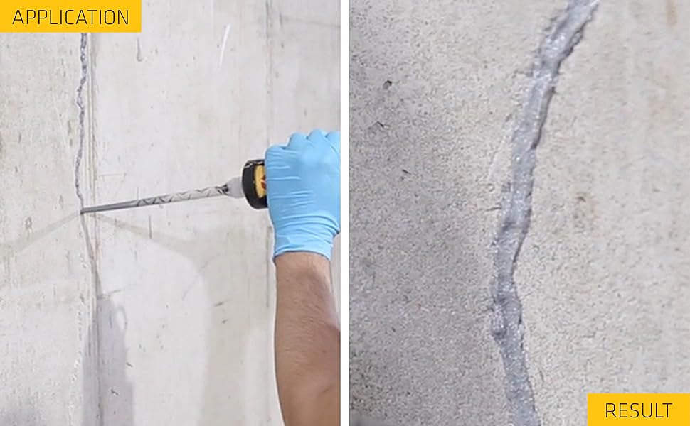 SIKA - Sikacryl PowerSet Gap Filler - Dark Gray, Fast Curing Two-Part Polyester Mortar Fill ...