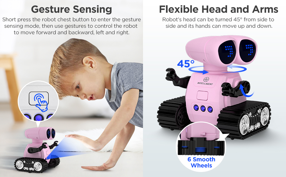 Amazon.com: Robot Toys for Kids, Rechargeable Remote Control Robot Toys ...