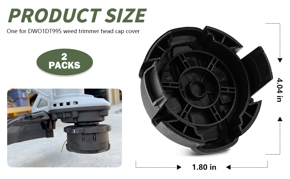 Amazon.com: 2 Pack Trimmer Head Replacement for DWO1DT995 Dewalt Weed Trimmer Head Cap Cover ...
