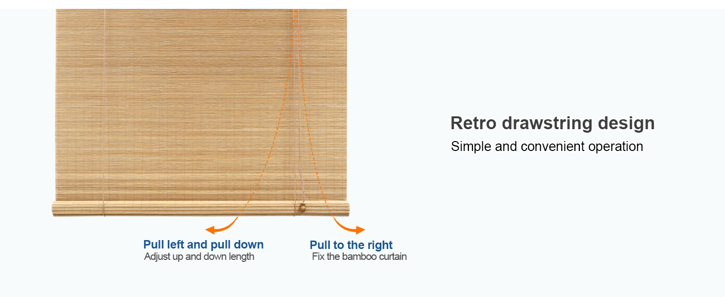 Amazon.com: EVOZEN No Tool No Drill Bamboo Blinds, Bamboo Blinds for ...