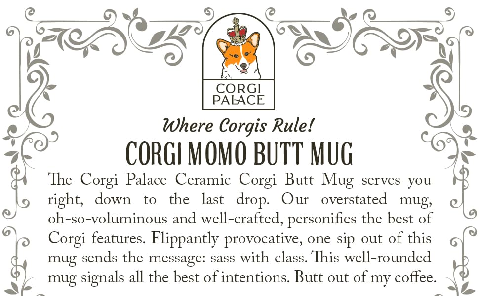 Amazon.com: Corgi Palace Momo Butt Mug - Funniest Coffee Cup Ever for Corgi Lovers, Yes - Butt ...