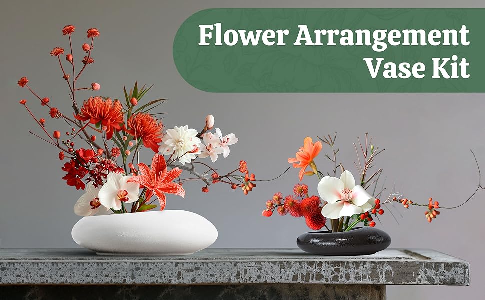 Amazon.com: Flower Frog Vase Kit, Ikebana Flower Arrangement, Ceramic Water Drop Flower Pot ...