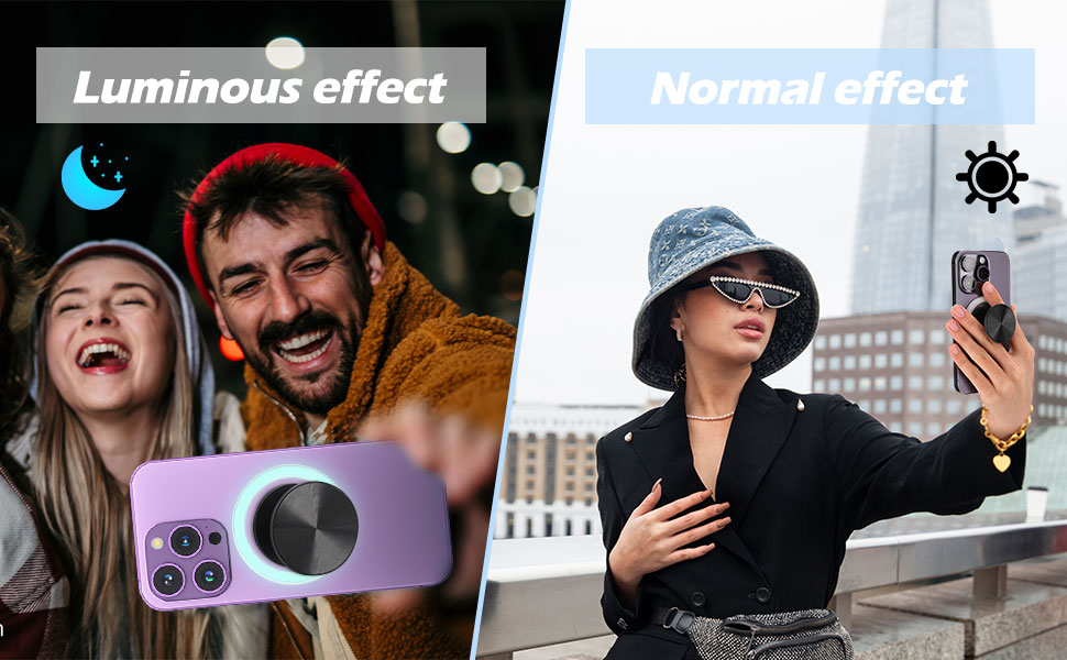 Amazon.com: GCQOO Luminous Magnetic Base for PopSocket Removable Cell Phone Holder, Clear Stand ...