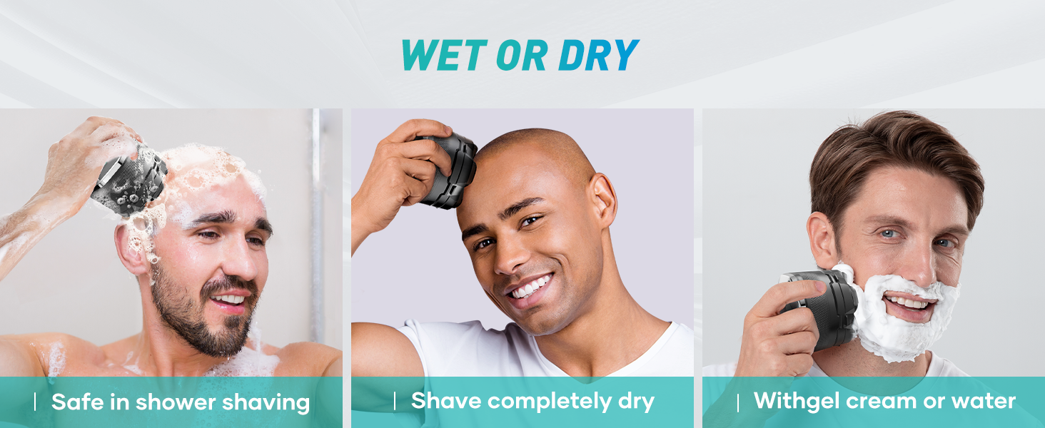 Head Shaver, kensen 6D Head Shavers for Bald Men, Electric Razor IPX6 Waterproof for Bald Men ...