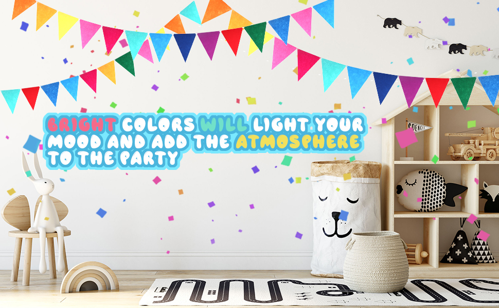 Outus 6 Sets Rainbow Pennant Banner Multicolor Felt Fabric Pennant ...