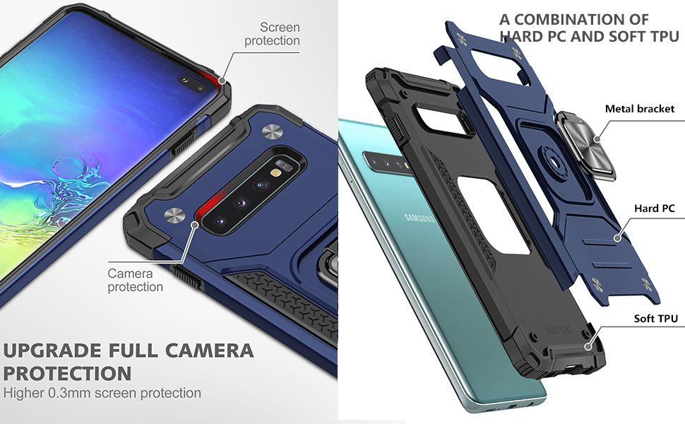 Amazon.com: Galaxy S10 Plus Case with Built-in Kickstand & Holster - Military Grade, Armor ...