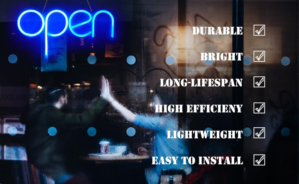 Amazon.com : Open LED Neon Sign Light for Business Powered by USB Cord or 3*AAA Batteries Shop ...
