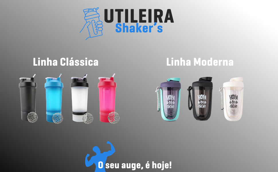 Coqueteleira Shaker Academia Compartimento Suplementos Divisórias 450ml (Azul Claro) | Amazon.com.br