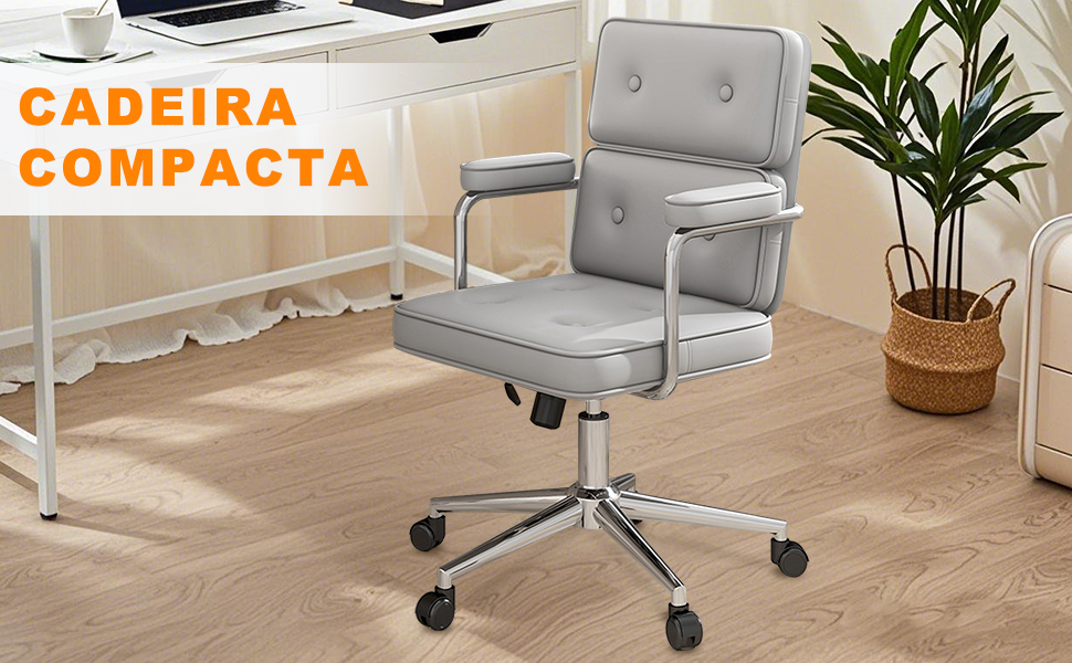 Cadeira de Escritório Compacta Python Fly – Couro Sintético Premium ...