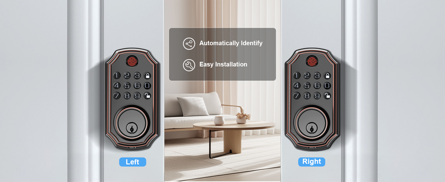 ZSZ Smart Locks for Front Door, Keyless Entry Door Lock with Fingerprint, Keypad & Code Unlock ...