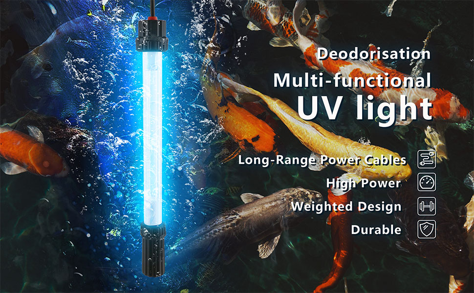 Amazon.com: 18W Aquarium UV Light for 100-1000 Gallon, UV Pond Water Clarifier for Koi Pond ...
