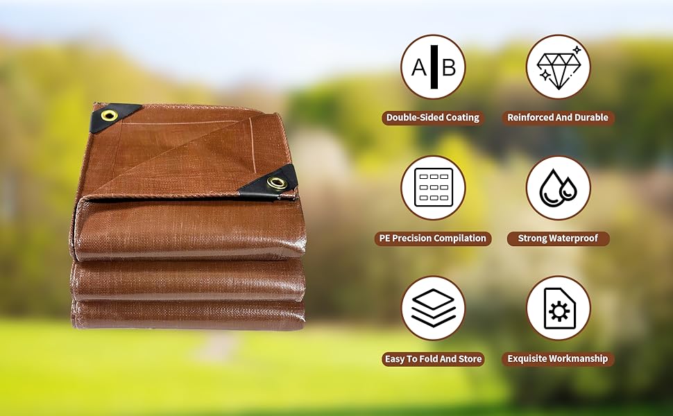 Amazon.com: Tarp 6x8 ft Super Heavy Duty 16mil 100% Waterproof,Uv Resistant,High Durability ...