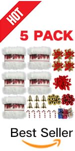 Amazon.com: 5 Pack 250FT Christmas White Garland Flower for Christmas and Non-Lit Soft Holiday ...