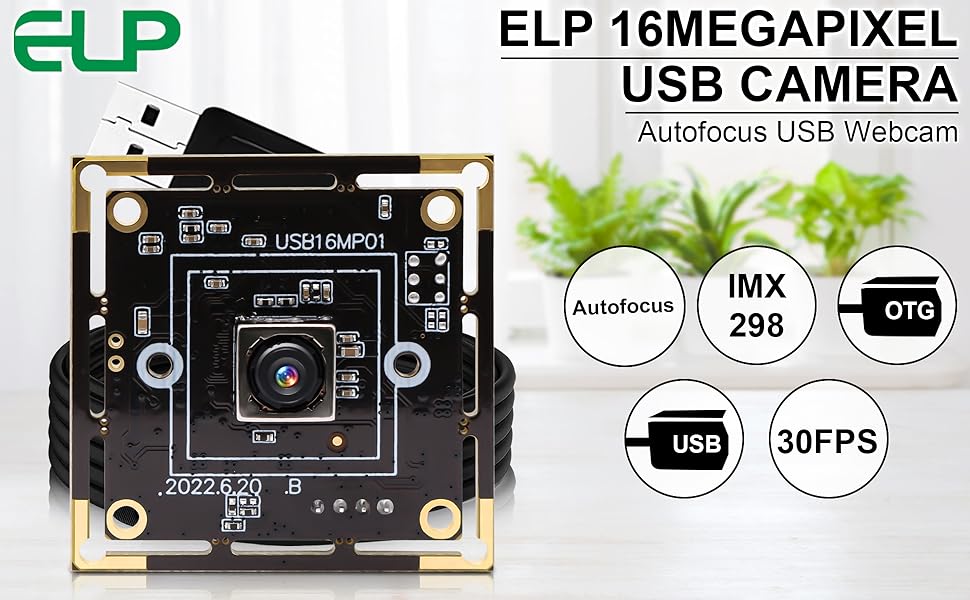 Amazon.com: ELP 16MP Autofocus USB Camera Module - 4K UVC USB2.0 With 68-Degree Mini Size Lens ...