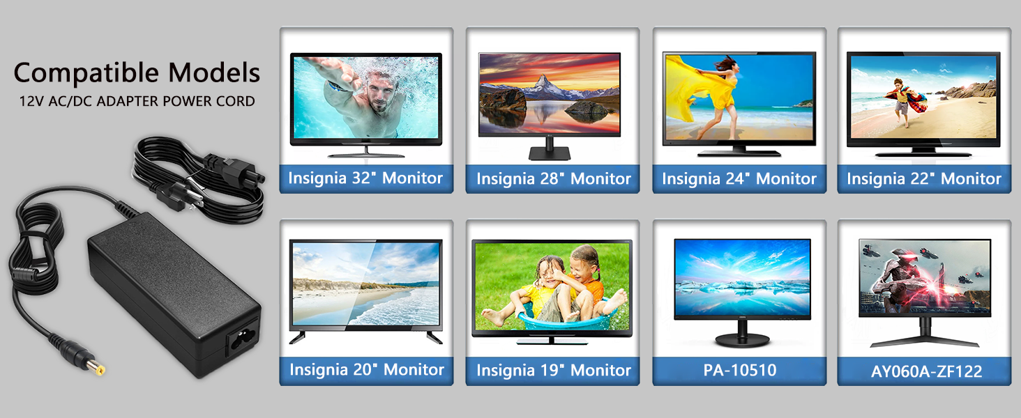 Amazon.com: 12V Insignia TV Adapter for Insignia 19" 20" 24" 28" 32" LED TV NS-32D311NA15 NS ...