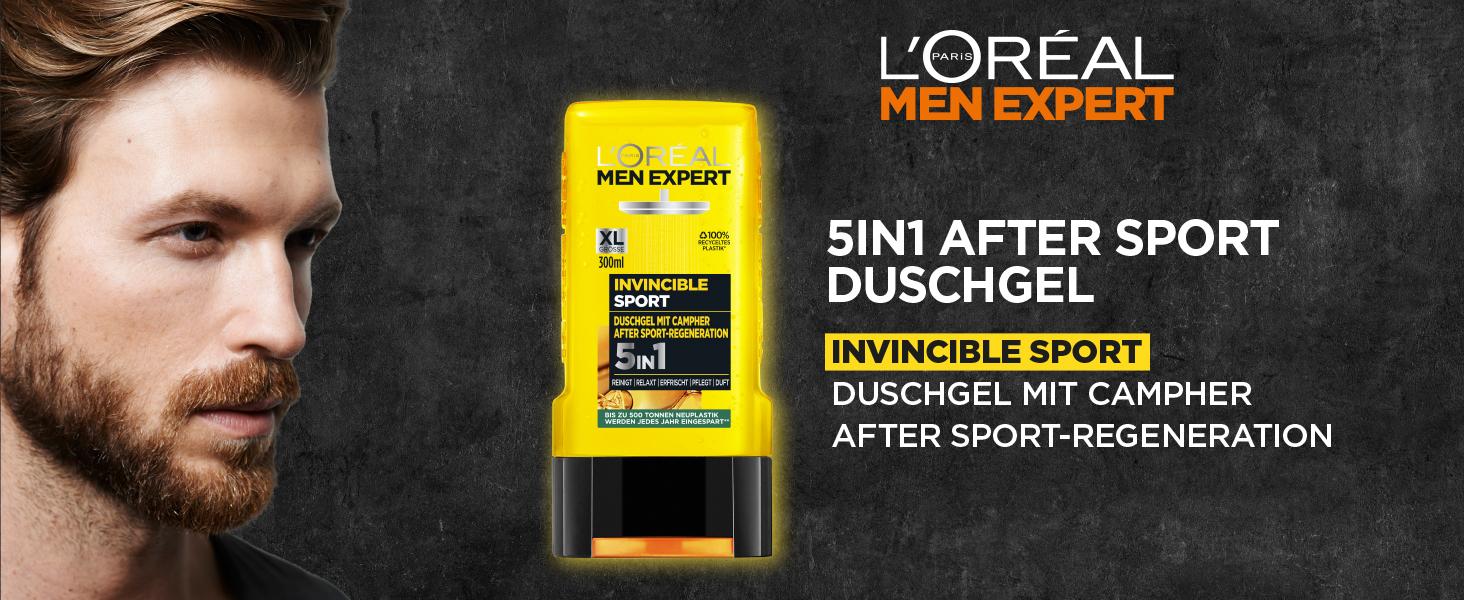 L'Oréal Paris Men Expert 5in1 Duschgel für Männer, Zur Reinigung von Körper, Haar und Gesicht ...