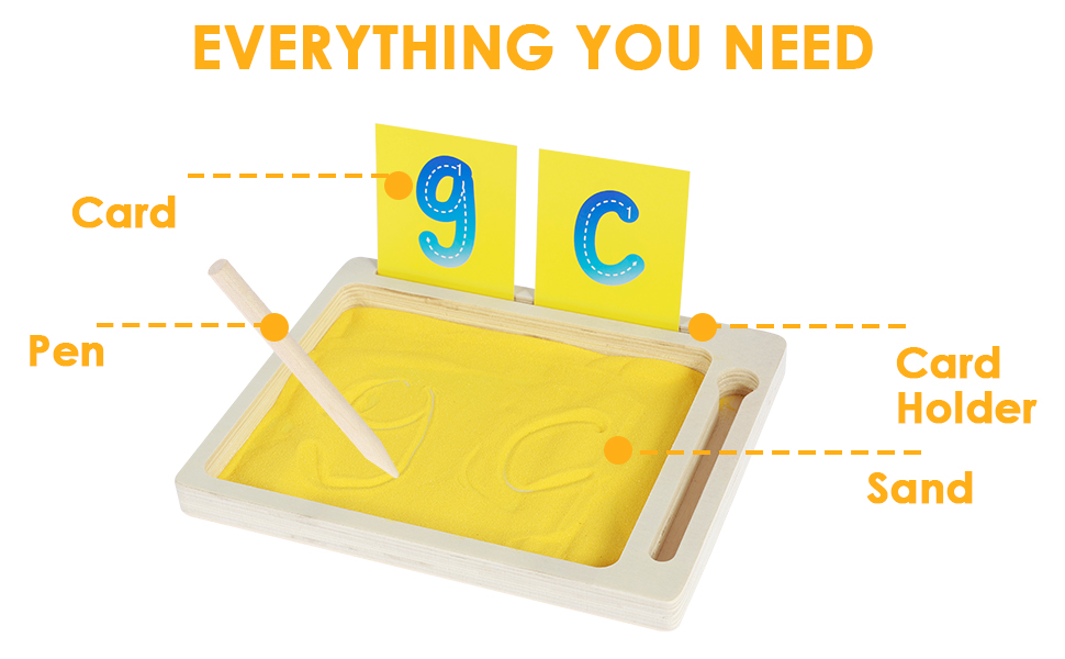 Amazon.com: Fizocosisto Montessori Sand Tray for Kids - Wooden Writing ...