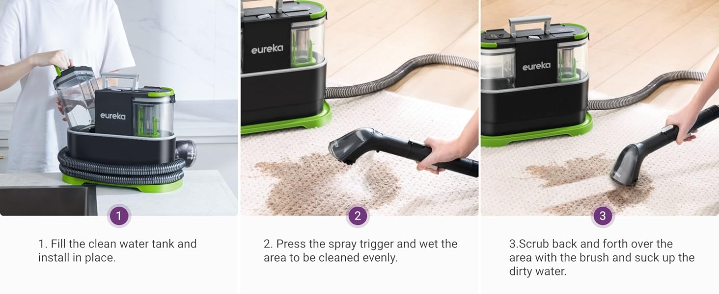 EUREKA NEY100 Portable Carpet and Upholstery Cleaner, Spot Cleaner for ...