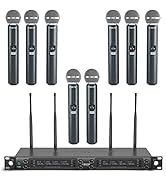 Amazon.com: Phenyx Pro Wireless Microphone System, Quad Channel Wireless Mic, w/ 4x40 UHF ...