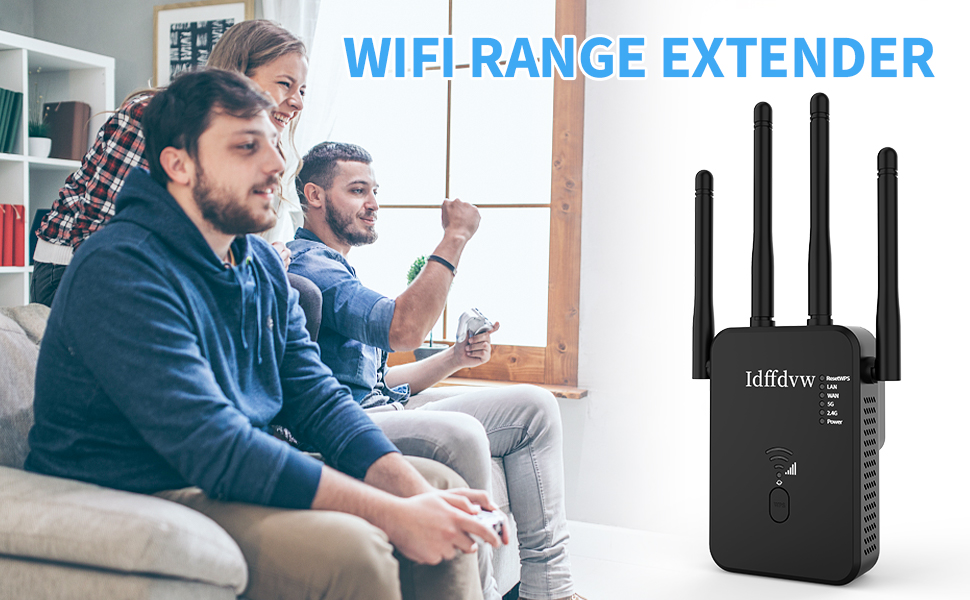 Aenxwa WLAN Repeater WLAN Verstärker 1200Mbit/s Dualband 2,4GHz+5GHz WiFi Booster mit Repeater ...