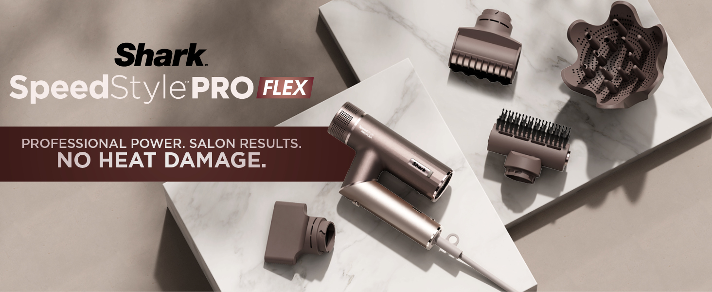 Shark® SpeedStyle™ Pro FLEX Professional Performance High-Velocity Hair Dryer System with Scalp ...