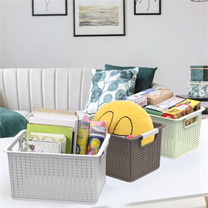 Amazon.com - Lawei 5 Pack Plastic Storage Baskets, 10.6 x 7.3 x 5.5 ...