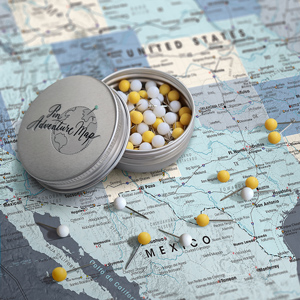 Amazon.com: Personalized Push Pin USA Map on Canvas | Large Wall Map of ...