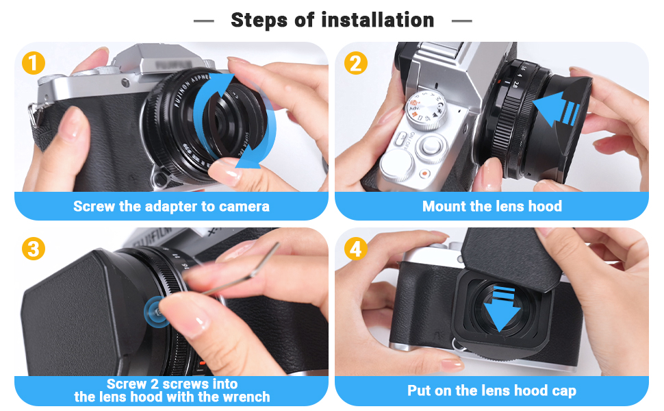 Amazon.com : JJC LH-XF27 Metal Lens Hood Shade for Fujifilm Fujinon XF 27mm f/2.8 R WR Lens on X ...