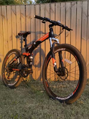 Amazon.com : EUROBIKE Adult Folding Bike, 27.5 Inch Folding Mountain Bike, 21 Speed Full ...