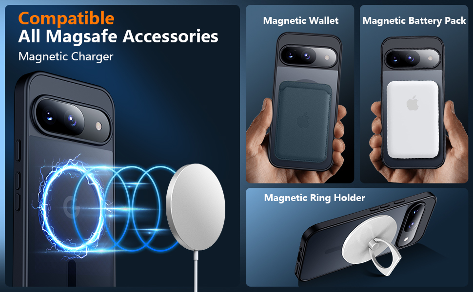 Amazon.com: teloxy Magnetic for Google Pixel 9 Pro Case/Google Pixel 9 Case,[Military Drop ...