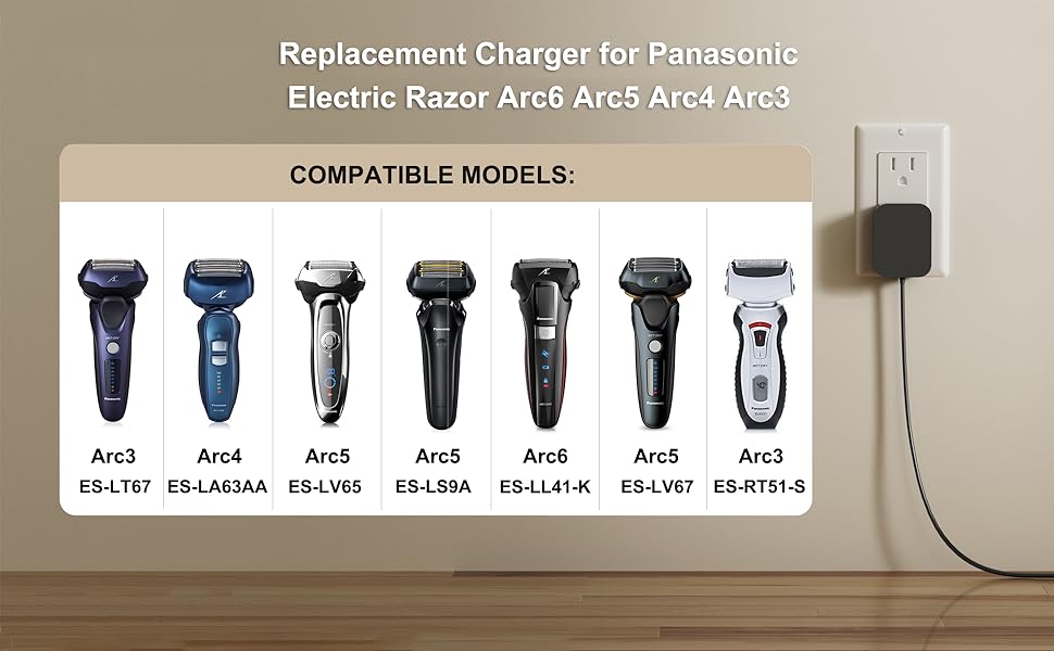 Amazon.com: FGIEU 4.8V~5.4V Shaver Charger compatible with Panasonic Arc6 5 4 3 Electric Razor ...