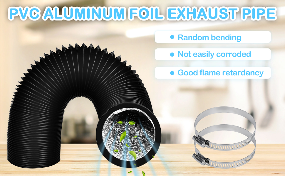 Amazon.com: 5 inch Air Duct, 8FT Long Dryer Vent Hose Flexible, PVC Aluminum Foil Duct Hose for ...