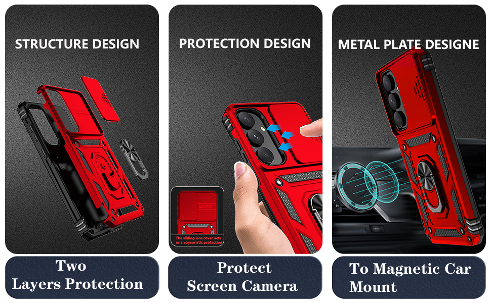 Amazon.com: SunStory Case for Samsung Galaxy A35 5G Case with HD Screen Protector & Slide Camera ...