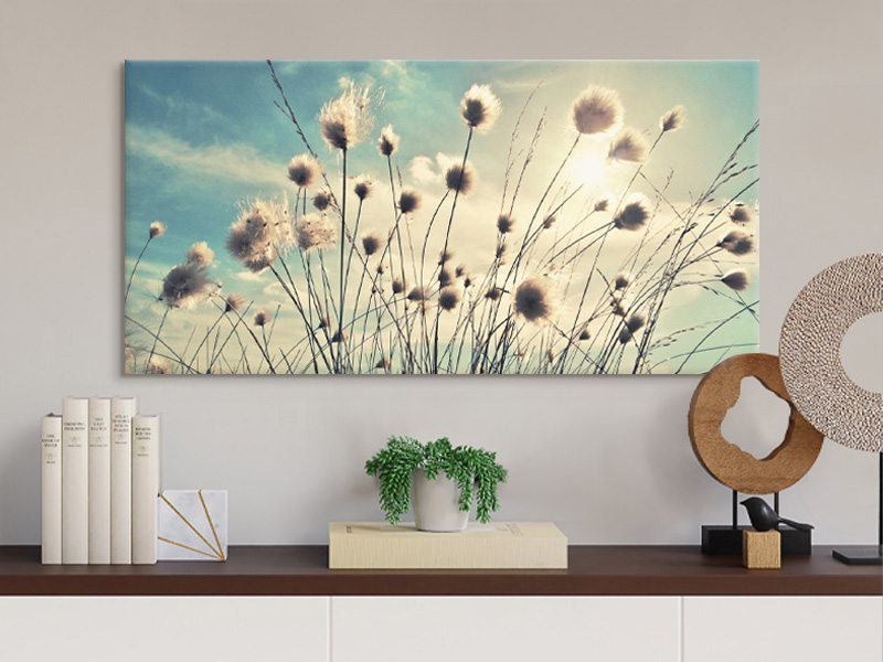 Amazon.de: ARTland Leinwandbilder Wandbild Bild auf Leinwand 100x50 cm Querformat Blumenwiese ...