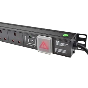 kenable Power Distribution Unit PDU 10 Way Surge Protected VERTICAL Rack Mount [10 Way Vertical ...