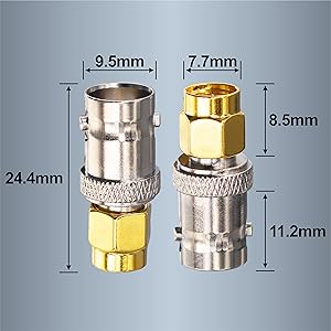 Amazon.co.jp: BOOBRIE BNC変換コネクタ BNCメス-SMAオス BNC-P⇔SMA-J 同軸ケーブル 変換アダプタ 無線LANデバイス用/WiFi/アマチュアポータブル ...