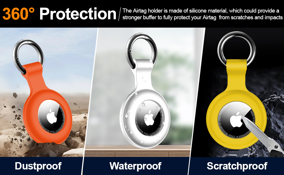 Amazon.com: 2 Pack,IPX8 Waterproof Airtag Holder for Apple Air Tags with Air Tag Keychain ...