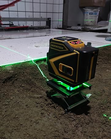 INSPIRITECH Laser Level with Tripod,360 Green Cross Line Laser Self Leveling for Wall Tile ...
