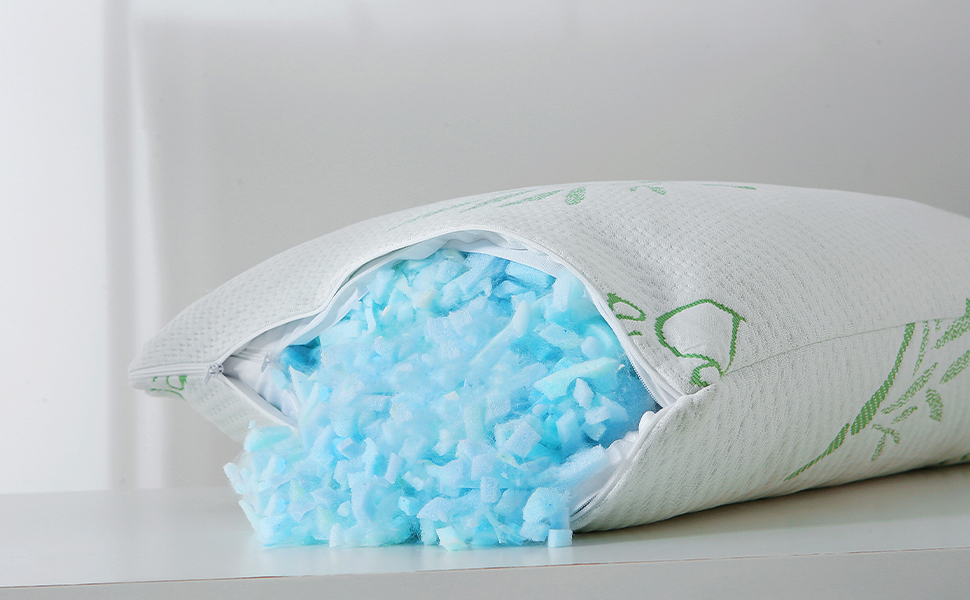 Amazon.com: HOXXME Shredded Memory Foam Pillows for Sleeping, Cooling Zippered Breathable Memory ...