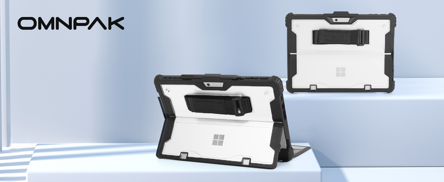 Omnpak Microsoft Surface Pro 11 10 9 Case With Shoulder Strap Hand Strap Compatible