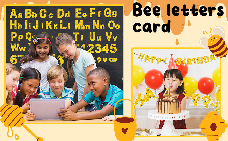 Amazon.com: 192 Pcs Bee Bulletin Board Decoration Letters Numbers ...